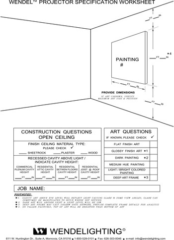 WENDEL® Projector Art Lighting Worksheets | Open & Soffit Ceiling ...